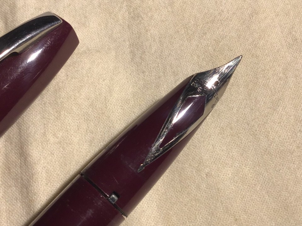 SHEAFFER PFM I FOUNTAIN PEN c1960s, BURGUNDY/CHROME LOOK!! | eBay