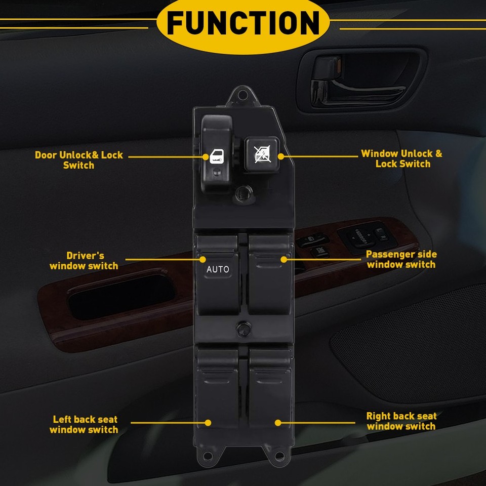 Power Master Window Switch Front LH Driver Side For Toyota Avalon Camry ...