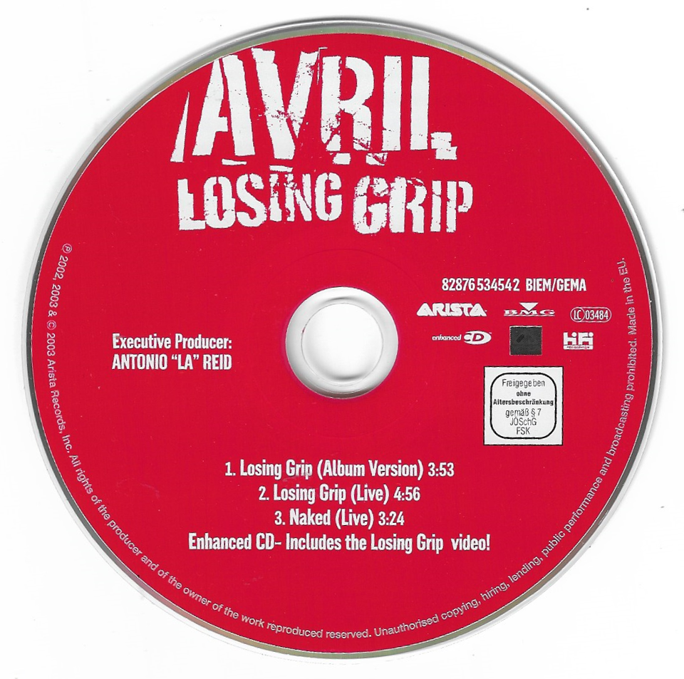 AVRIL LAVIGNE Losing Grip 2003 ARISTA Enhanced CD Single FANTASTIC ...