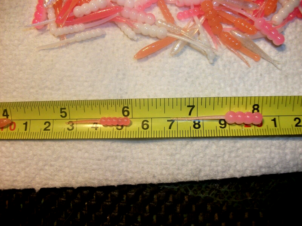 100-1 1/8-1 3/8"-MIXED-grubs-crappie-panfish-soft jigs-wax worms ...