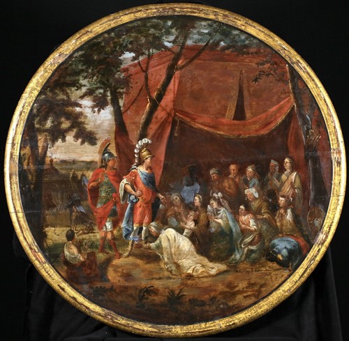 17th CENTURY HUGE FRENCH OLD MASTER OIL PANEL - QUEENS PERSIA ...