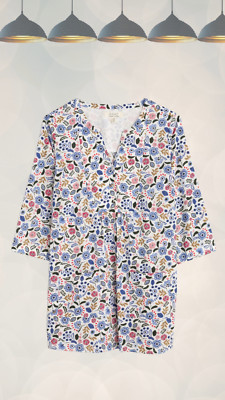 Ex Seasalt Women’s Adventurer Printed Cotton Tunic in Woodblock Blossom ...