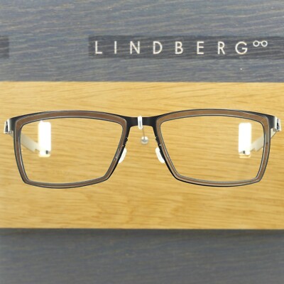 LINDBERG TITANIUM STRIP 9703 BLACK RECTANGLE EYEGLASSES SPECTACLE ...