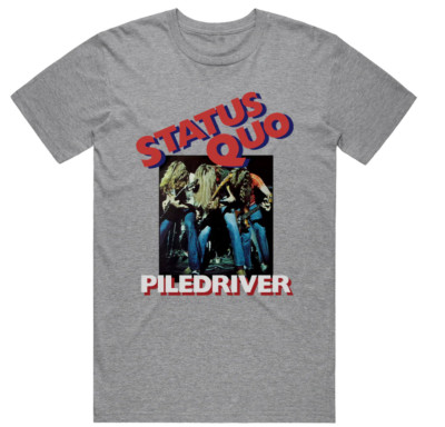 Status Quo Band Piledriver Album Heavy Cotton Sport Grey All Size Shirt ...