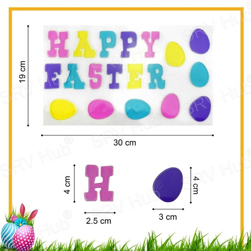 30cm Gel Stickers Sheets, Happy Easter, Bunnies, Butterflies, Eggs, Easter Gifts | eBay UK