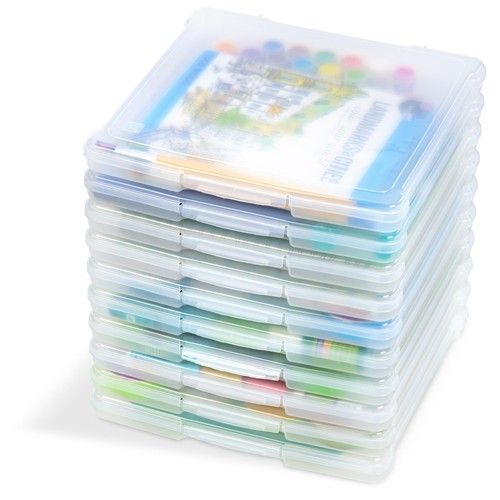IRIS USA Fits 12 x 12 Paper, 10 Pack Thin Portable Plastic Scrapbook ...