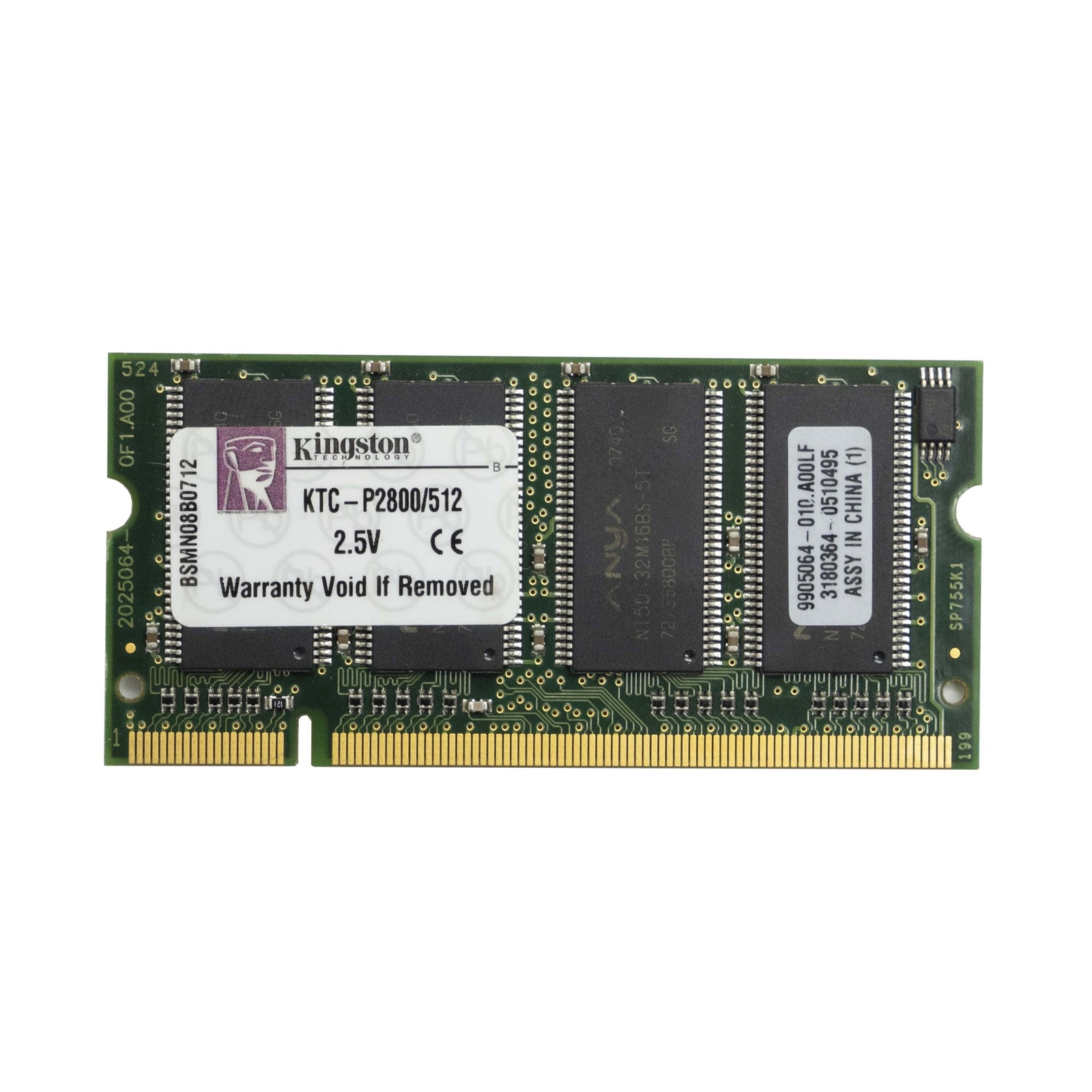 Kingston KTC-P2800/512 512MB 266MHz DDR DDR1 SODIMM Memory Bank Module ...