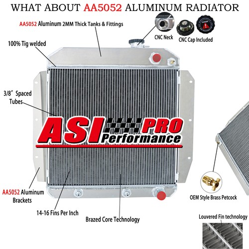 3 Row Radiator Fit 1955-1959 56 Chevy Truck Pickup 3100 3200 3400 LS ...