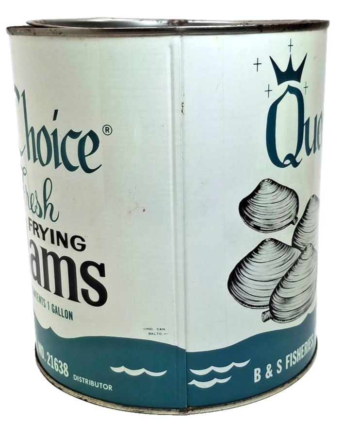 Vintage QUEEN'S CHOICE FRESH FRYING CLAMS Advertising Oyster Tin ...