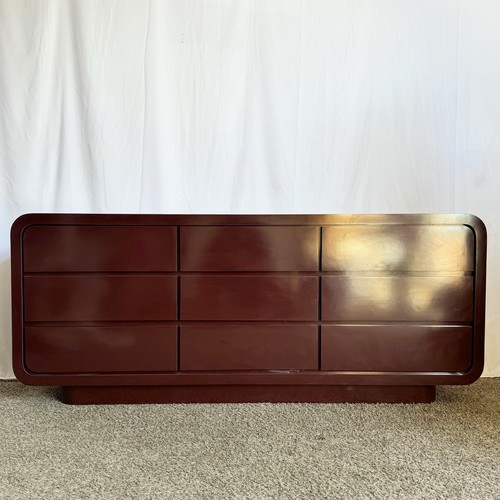 Postmodern Ox Blood Lacquer Laminate Waterfall Dresser | eBay