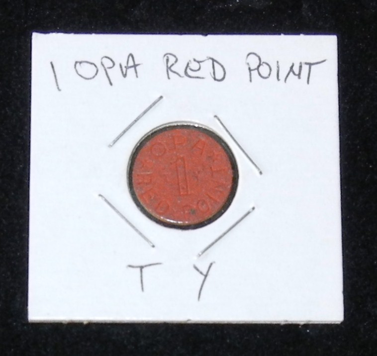 Authentic Vintage World War II Ration Token ~ 1 Opa Red Point ~ Marked ...