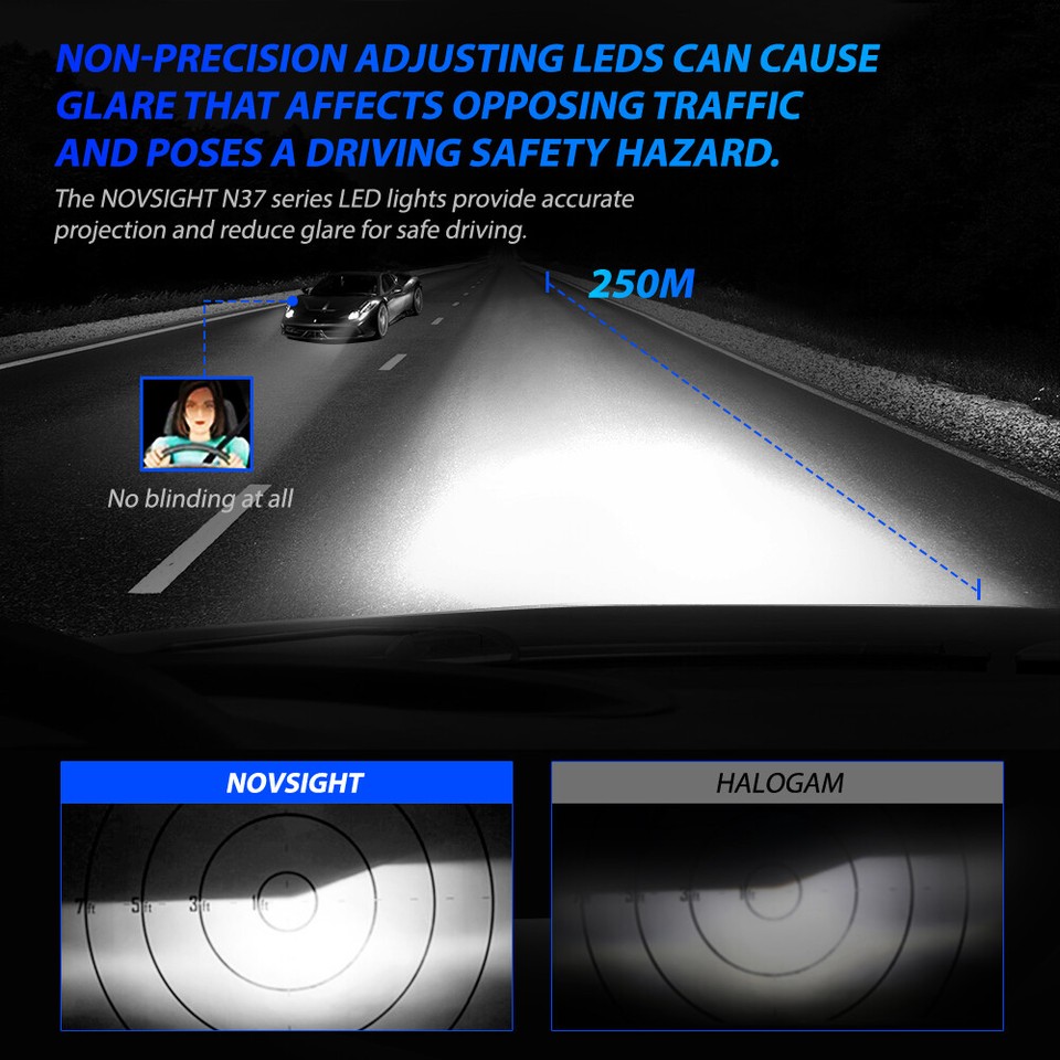 NOVSIGHT H4 LED Headlight Bulbs Conversion Kit High Low Beam 22000LM ...