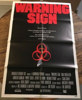 Warning Sign 1985 Movie Poster folded one sheet Drama Sci-Fi Thriller ...
