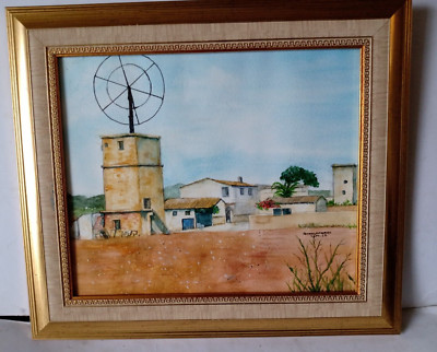original watercolour of a Majorca (finca) farm for sale by an exhibited ...