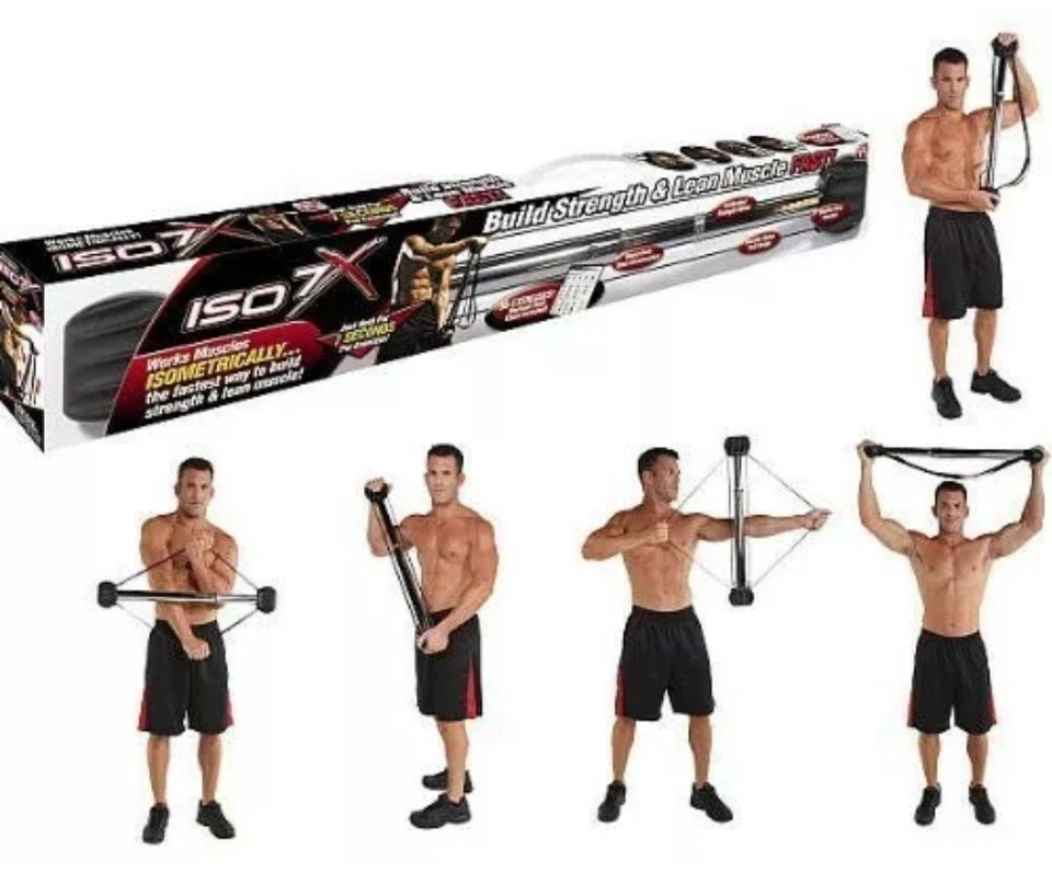 Ontel ISO 7X Isometric Workout Bar - Silver 735541608094| eBay