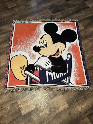 Walt Disney World Mickey Minnie Mouse Woven Tapestry Throw Blanket 48 ...