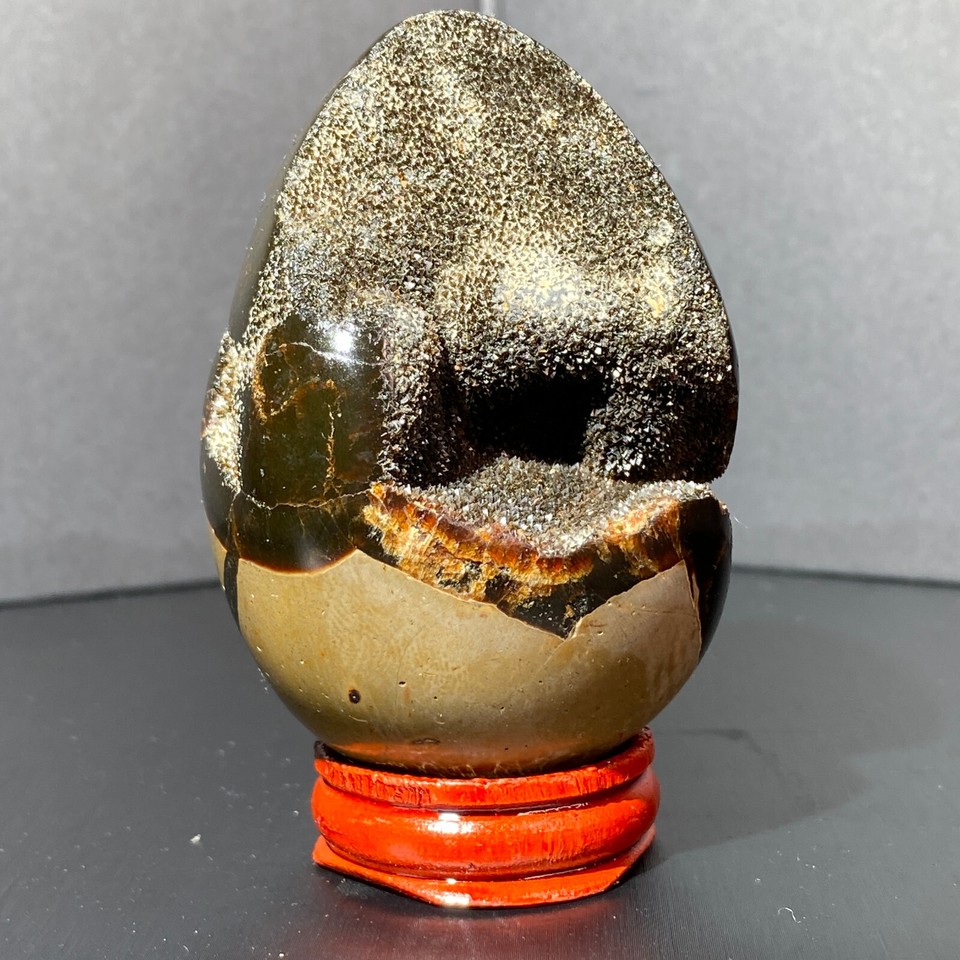 259g Natural Turtle Back Stone Egg Shape Dragon Crystal Mineral ...