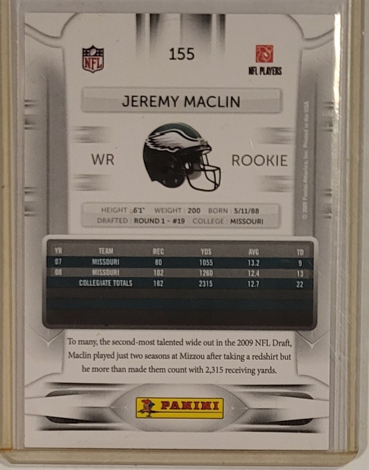 2009 Panini Playoff Prestige #155 Jeremy Maclin Missouri Tigers ...