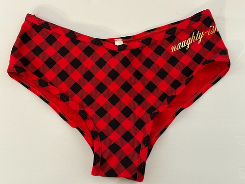 NWT Victoria's Secret Pink COTTON CHEEKSTER Panty Red Pepper Plaid ...