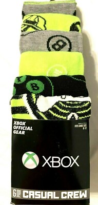 6 Pair CREW SOCKS XBOX Men’s SIZE 8-12 Sku Bin | eBay
