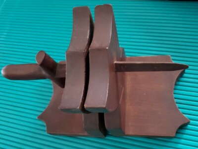 Vintage Wood & Sword BOOKENDS w/ Dagger, Knife Blade, Fantasy Knight ...