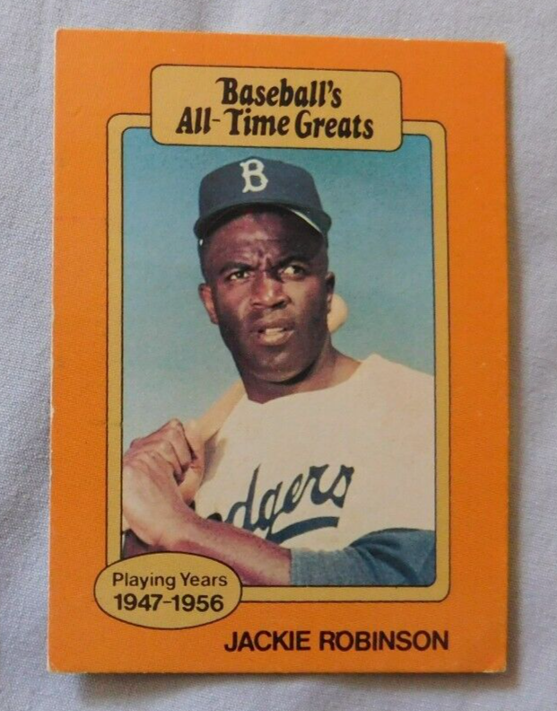 1987 Hygrade Baseball All-Time Greats Orange Jackie Robinson Baseball ...