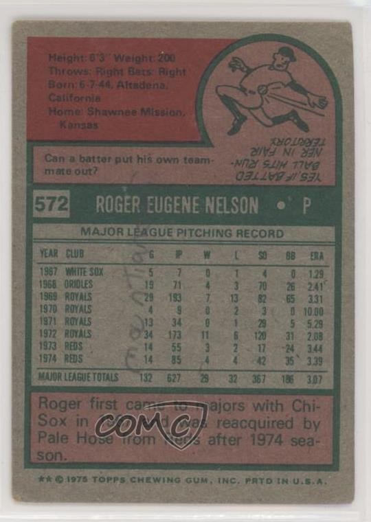 1975 Topps Roger Nelson #572 | eBay