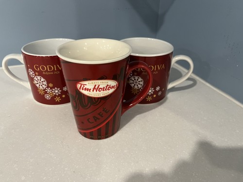 Tim Hortons Coffee Mug 2008 COLLECTORS + 2 GODIVA LARGE MUGS FREE ...
