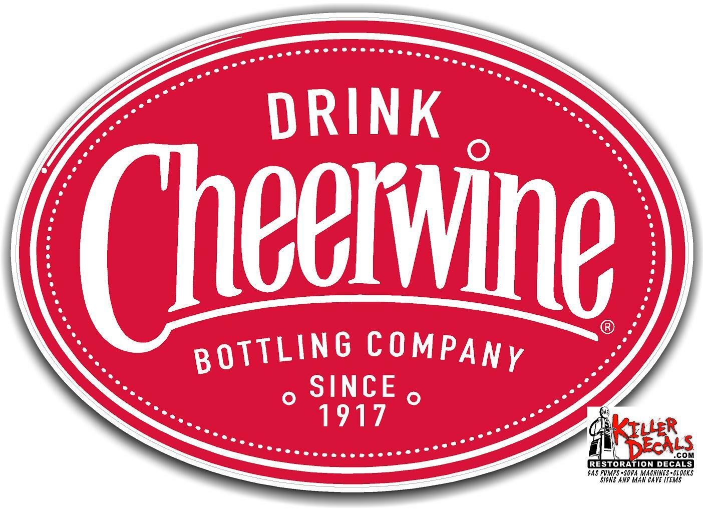 (CW-101) 12" CHEERWINE COOLER POP soda coca cola machine decal STICKER ...