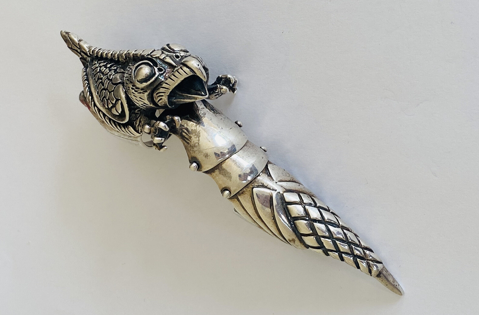 114*Grams Vintage Finger Armor Sterling Silver Mediev… - Gem