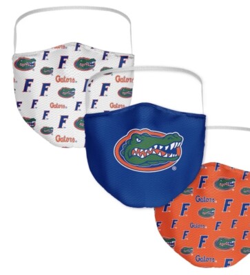 Fanatics Florida Gators Adult All Over Logo Face Covering Mask 3-Pack ...