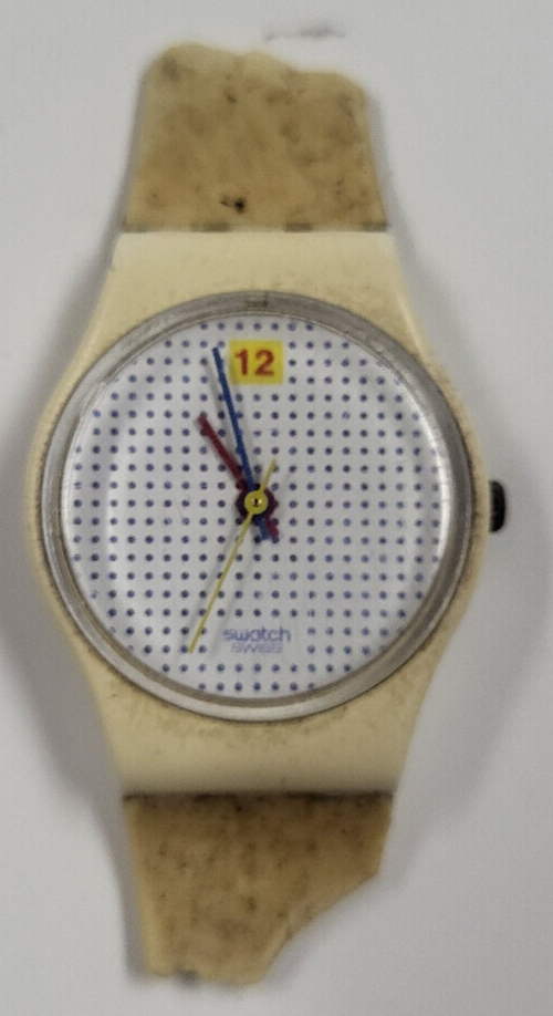 Vintage 1985 Dotted Swiss Swatch Women's Watch Tested & Works Needs New ...
