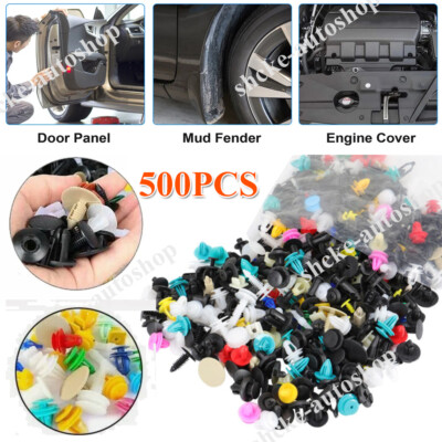 500 Clips Car Body Plastic Push Pin Rivet Trim Moulding Fastener ...