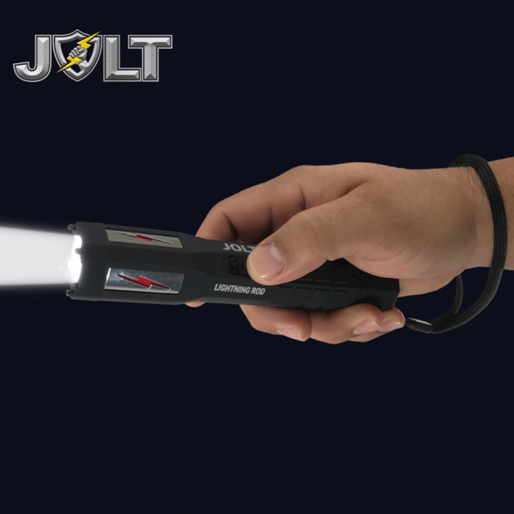 Jolt Lightning Rod 90,000,000 Volt Stun Gun Flashlight w/ Grab Guard ...