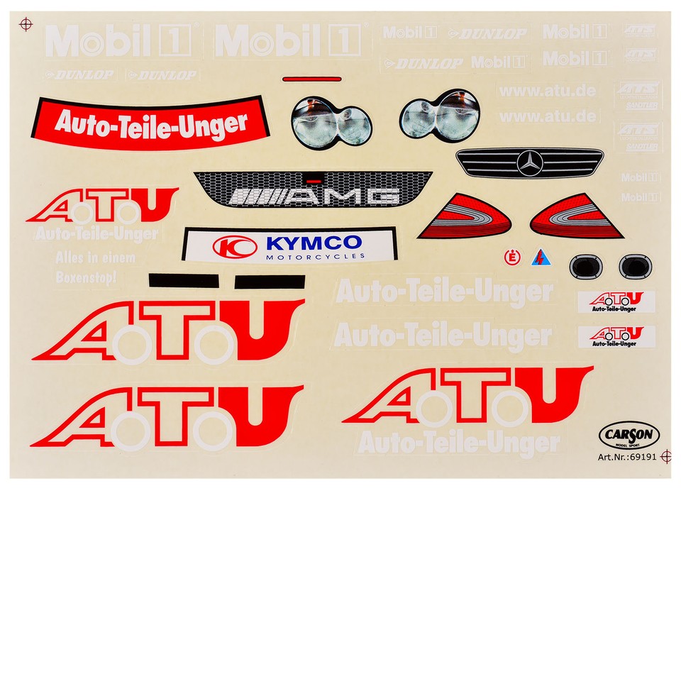 Decal Sheets 1:10 AMG Mercedes Atu Carson 69191 800074 | eBay
