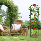 1.9M Steel Garden Arch Rose Plant Climber Support Obelisk Outdoor Frame ...