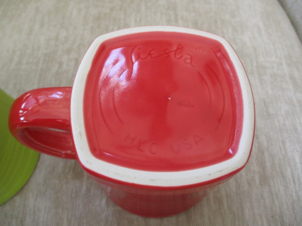 4 different colors Fiestaware Square Mug Cup Fiesta Homer Laughlin USA ...