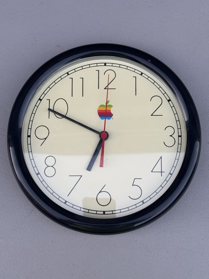RARE Vintage Genuine Apple Computer Rainbow Logo 10” Wall Clock 1990’s ...