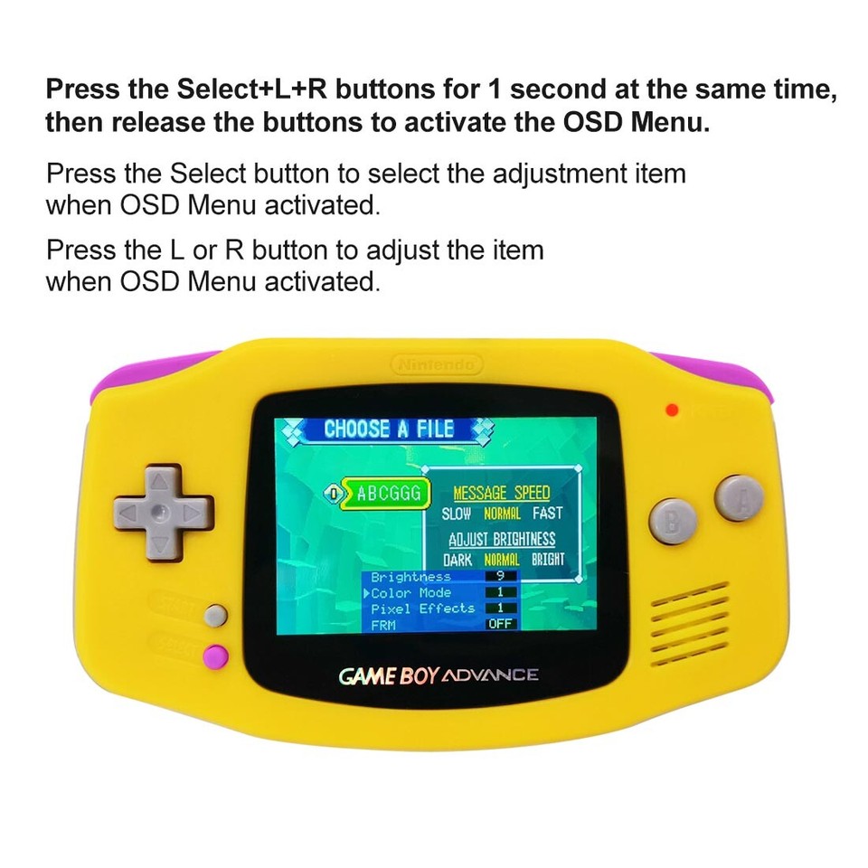 V5 Drop In GBA Laminated IPS 720X480 OSD Backlight Backlit LCD For GBA ...