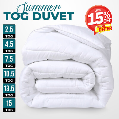 Duvet TOG 2.5 4.5 7.5 10.5 13.5 15 Quilt Soft Single Double King Super King Size | eBay UK