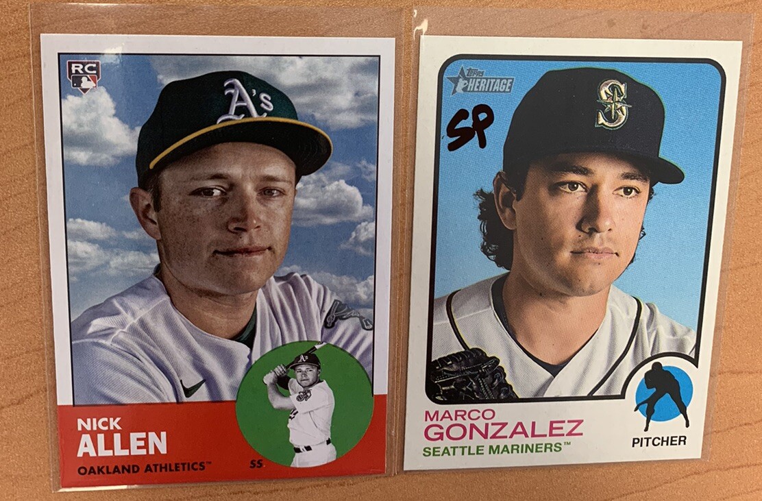 Nick Allen Topps Heritage Rookie + Gonzalez Short Print 2022 Baseball ...
