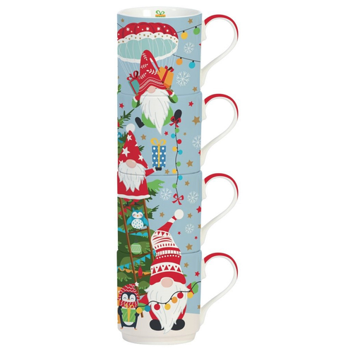 EASY LIFE SET 4 TAZZE MUG IMPILABILI 275 ML IN PORCELLANA - GNOMES AT ...