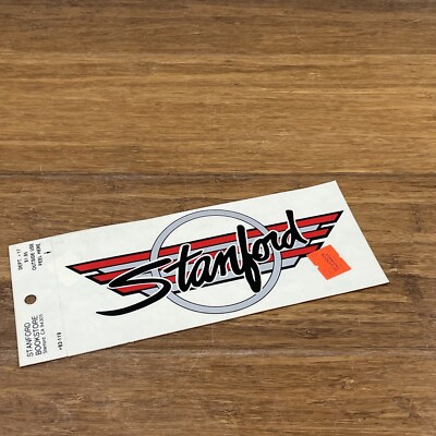 ORIGINAL VINTAGE STANFORD UNIVERSITY DECAL Sticker Script Spellout ART ...