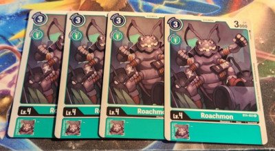 x4 Playset Digimon ROACHMON BT4-053 Green Uncommon TCG | eBay