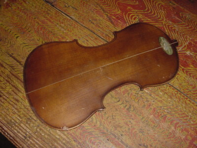 VINTAGE FIRST NATIONAL VIOLIN BACK TWO PIECE DECORATION / RESTORATION ...