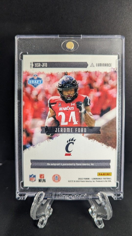 Jerome Ford 2022 Luminance Year One Rookie Signatures On Card Auto #YSR ...