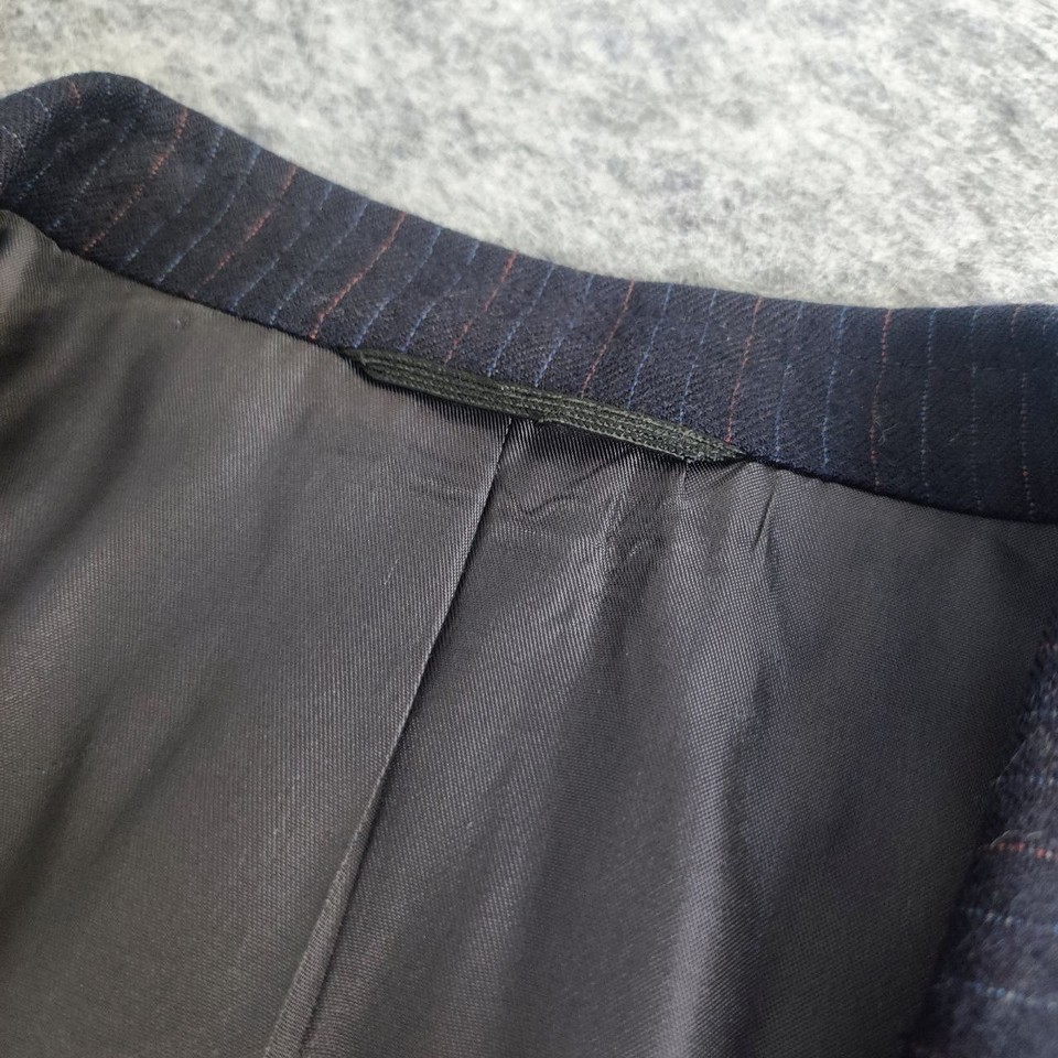 Chaps Ralph Lauren 3 Piece Men Suit 40R Sport Coat Navy Striped Wool No ...