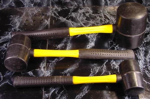 3pc RUBBER MALLET SET Big 32 oz Brand New Tool Fiberglass Handles soft ...
