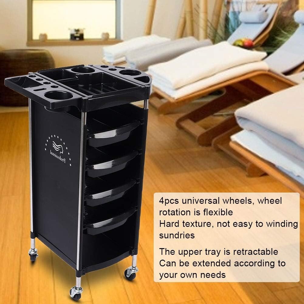 Multi-Functional Hair Salon Tool Storage Cart Trolley, 6 Layers Hair ...
