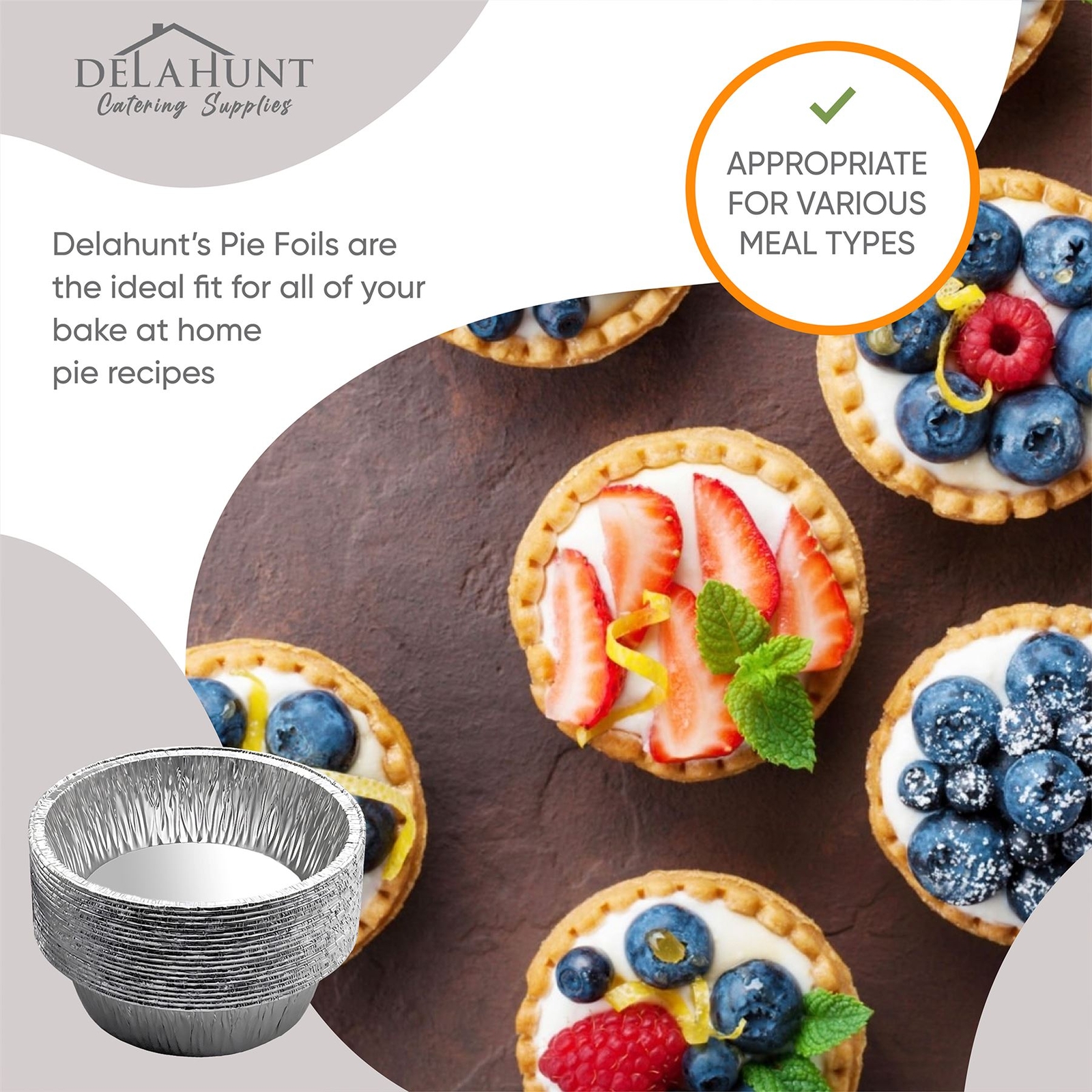 50 x Small Round Pie Cases - Steak Quiche Dessert Dishes 11 x 3.3cm ...